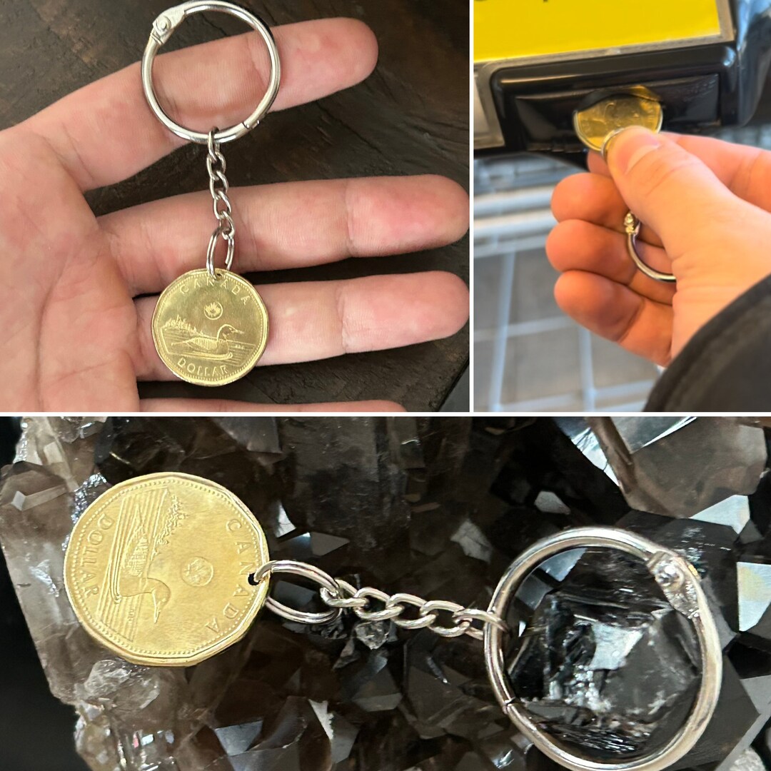 Shopping Cart Coins Reusable Real Loonie Keychain for Canada Shopping ...