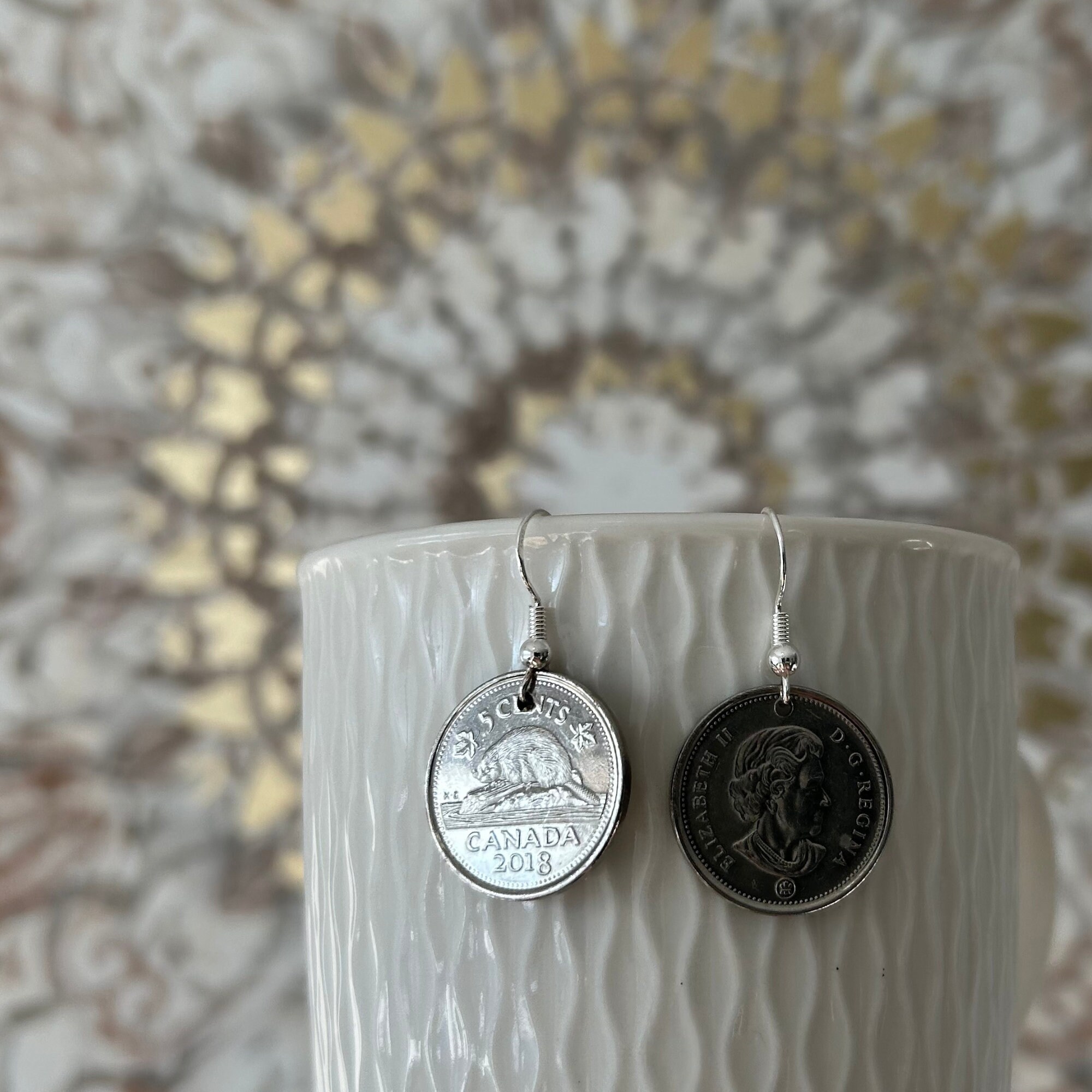 Canadian Beaver Coin Earrings Gift for Coin Collector Canada Coin ...