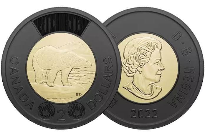 New Black Ring Toonie Coin, UNC Two Dollar | 2022 Canada Honouring ...