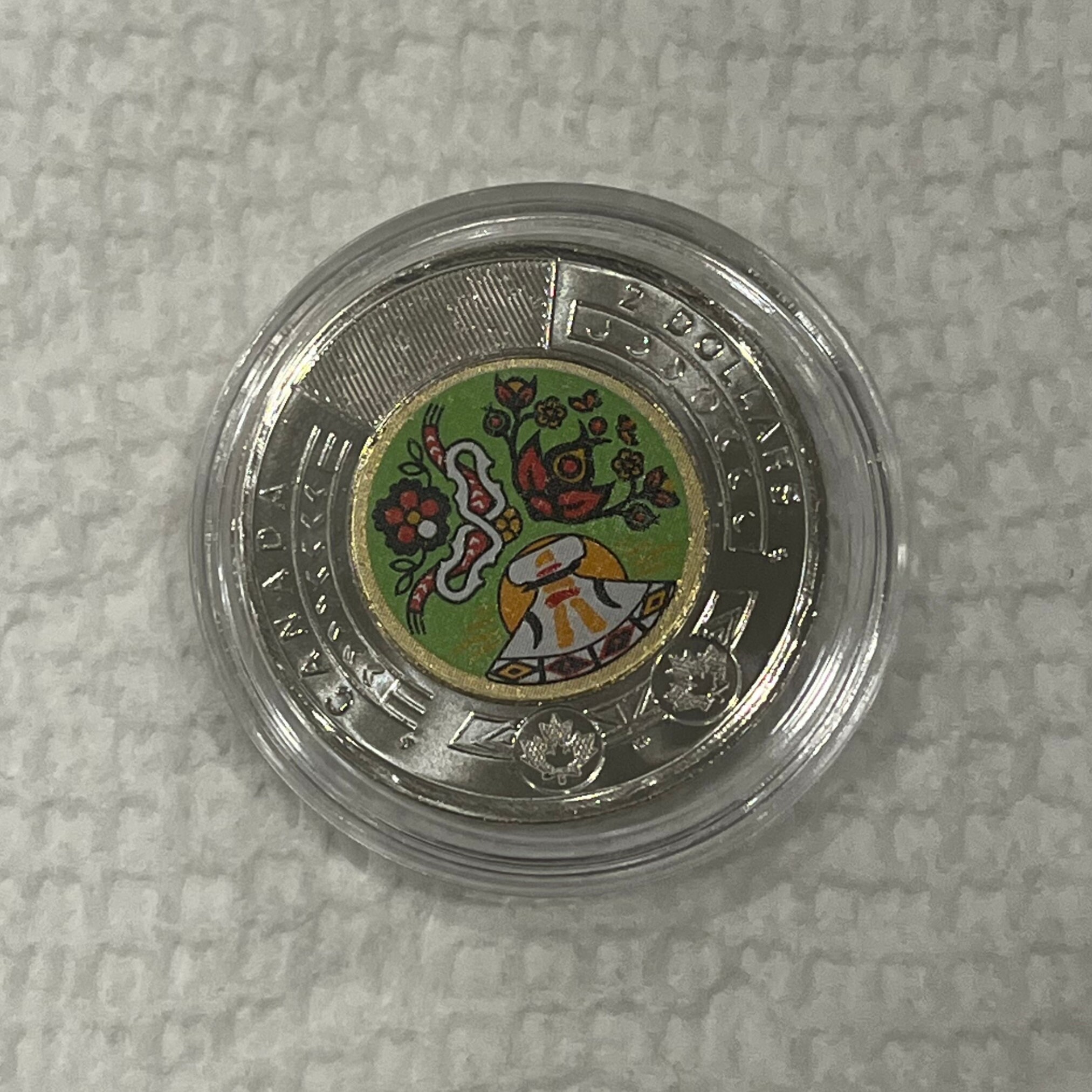 Coloured Indigenous Peoples Day Toonie, 2023 Canadian Rare 2 Dollar ...
