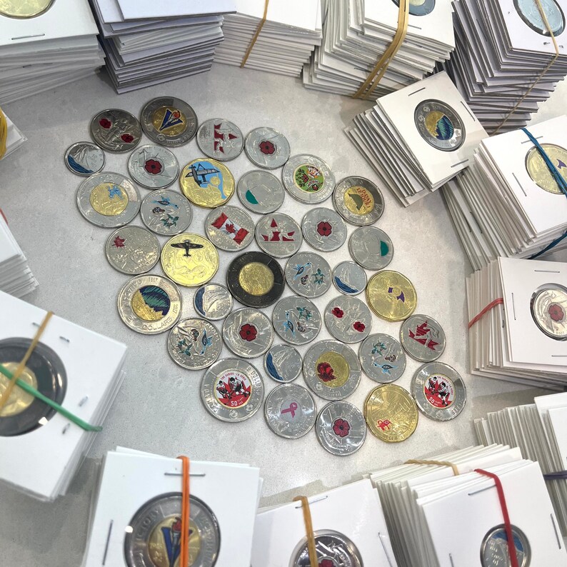 5 Colored Coin Set, Canadian Rare Coins, Random Surprise Mix Lot of 5 ...