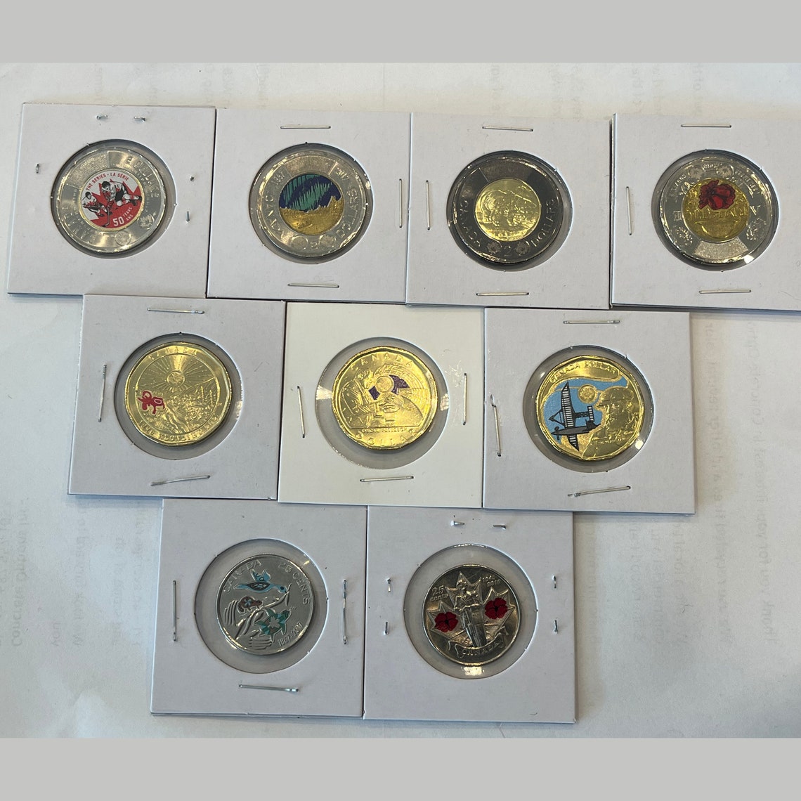 Canada 9 Coloured Coin Collection Set 2022 Black Ring Toonie 2017 ...