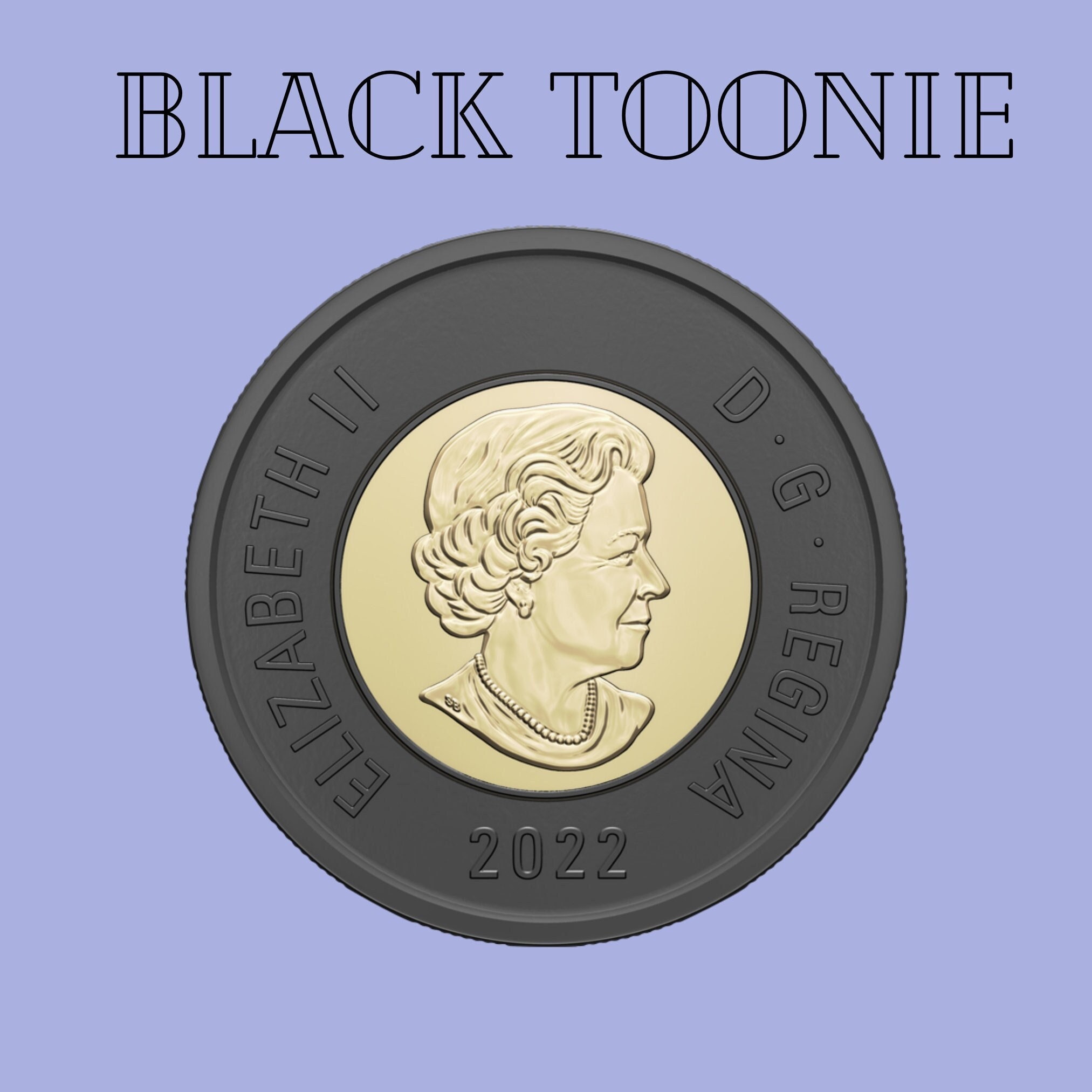 2022 Canada Honouring Queen Elizabeth Black Ring Toonie Coin. UNC Two ...