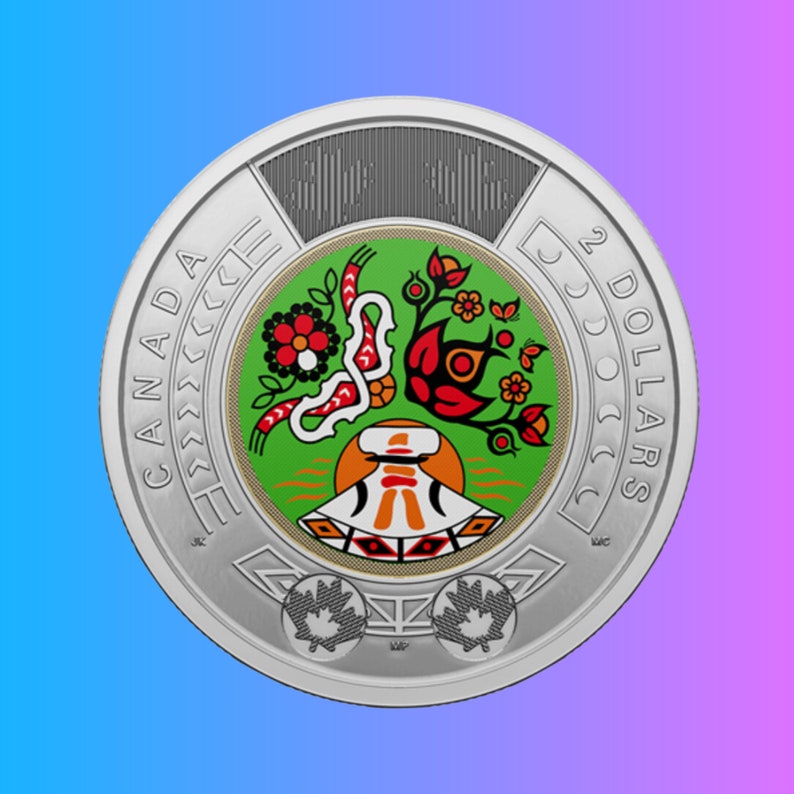 6 Colored Toonie Set, Canadian Coloured Coins, Coin Collectors Gift ...