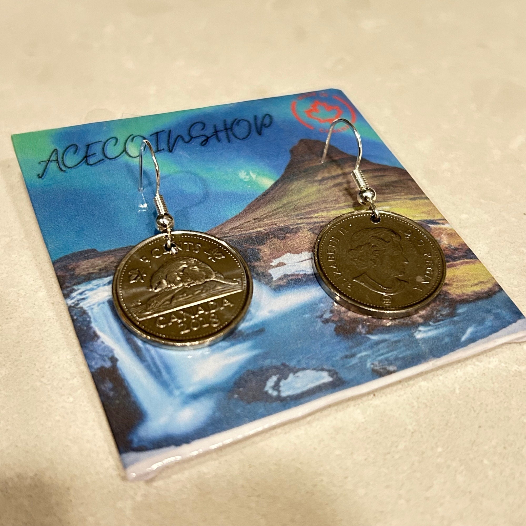 Canadian Beaver Coin Earrings Gift for Coin Collector Canada Coin ...