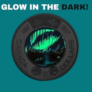 Northern Lights Canadian Toonie | Glow in the Dark Coloured Coin ...