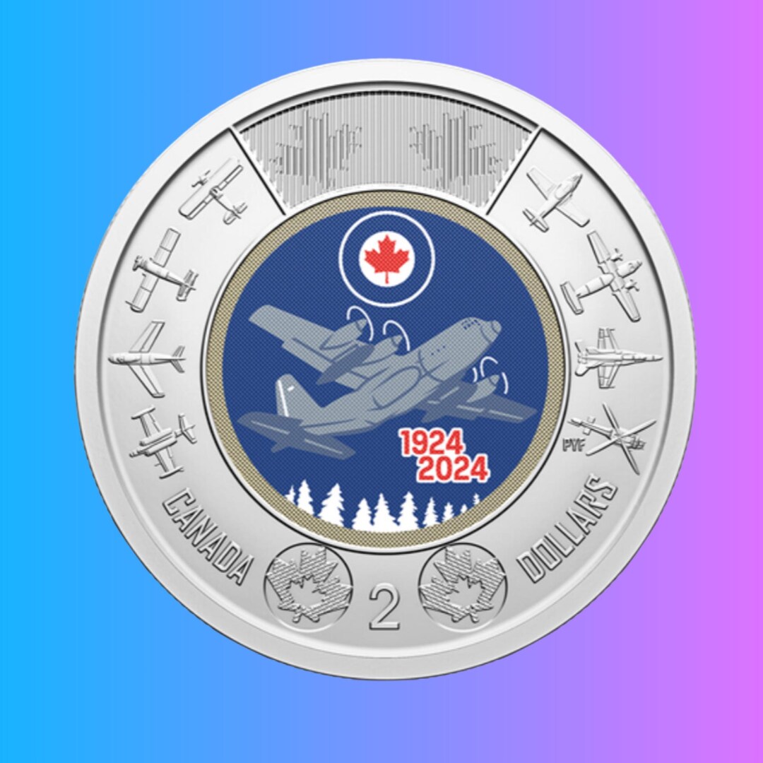 2024 Two Dollar Canadian Coin, 100th Anniversary of the Royal Canadian ...