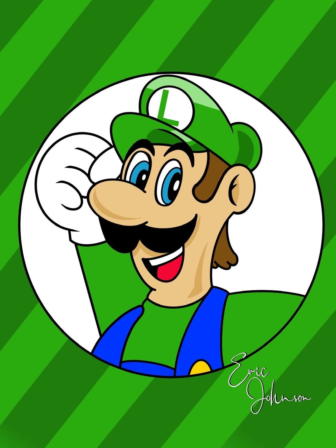 Super Mario Bros Original Art Print 8x10 Unframed Mario & Luigi 2 ...