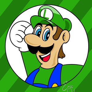 Super Mario Bros Original Art Print 8x10 Unframed Mario & Luigi 2 ...