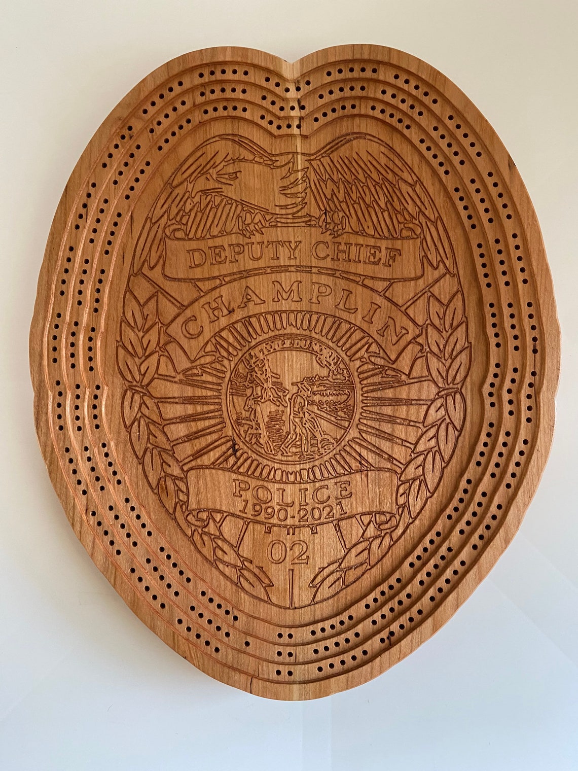 Customizable Police Badge Cribbage Board: Retirement Gift, Birthday ...