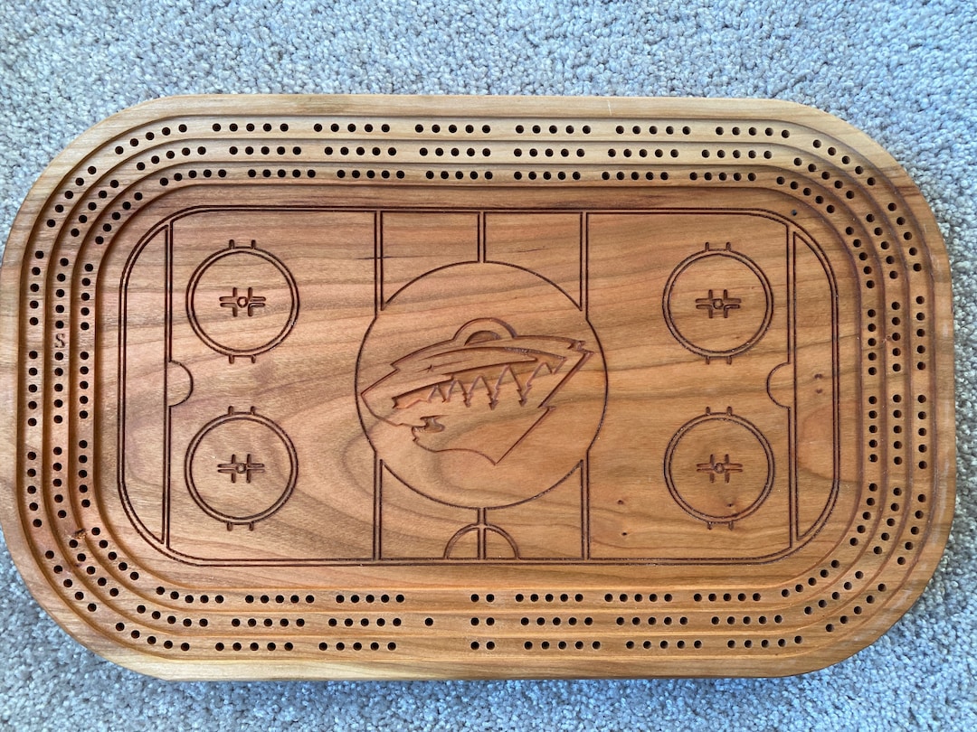 Minnesota Wild Hockey Cribbage Board, Hockey Cribbage, Coaches Gift ...