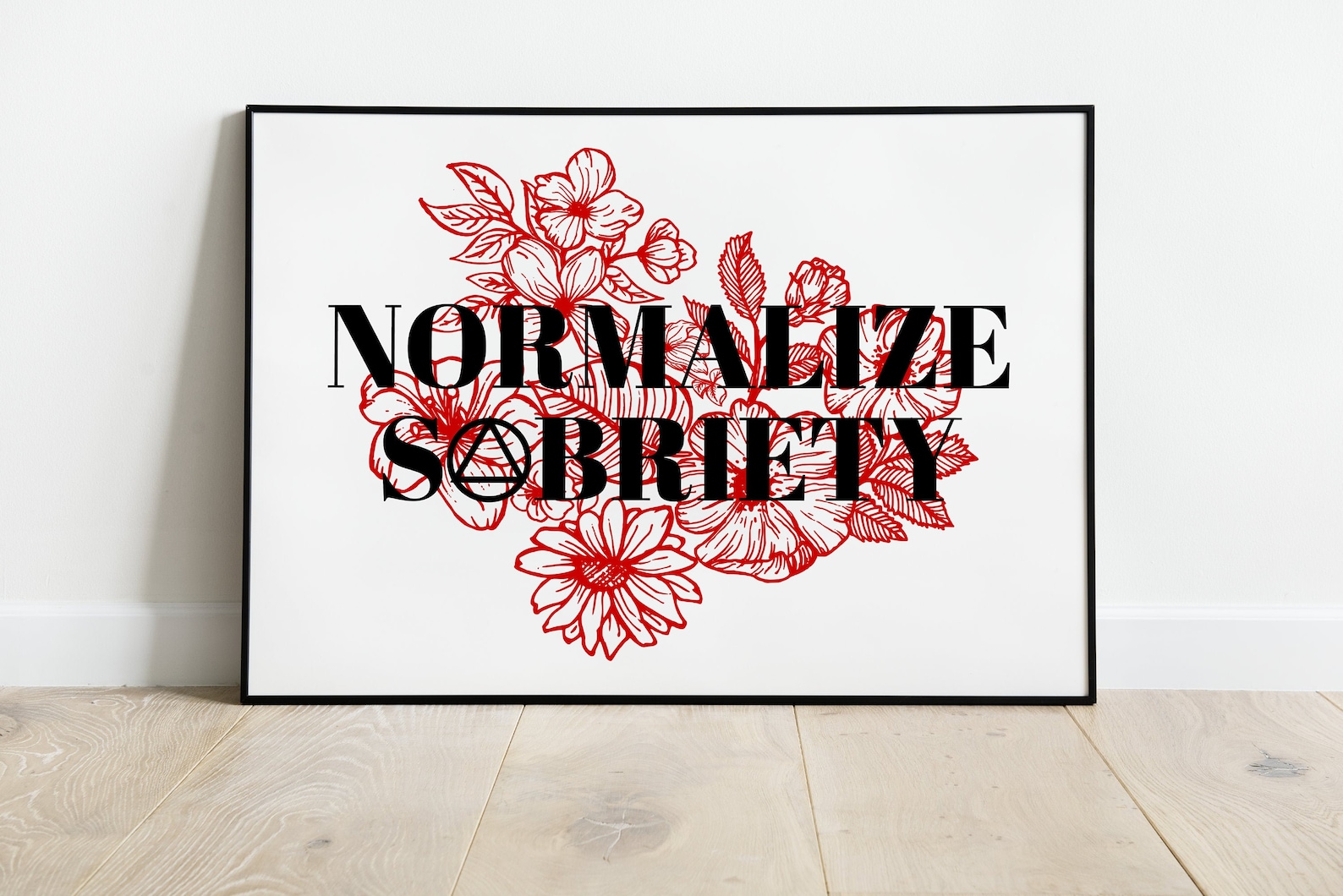 Normalize Sobriety Inspirational Poster Digital Printable Wall Art Line ...