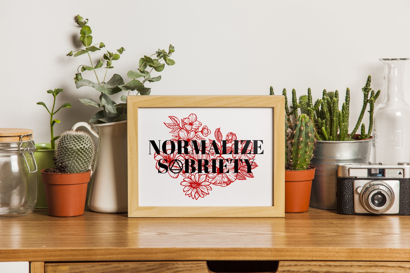 Normalize Sobriety Inspirational Poster Digital Printable Wall Art Line ...