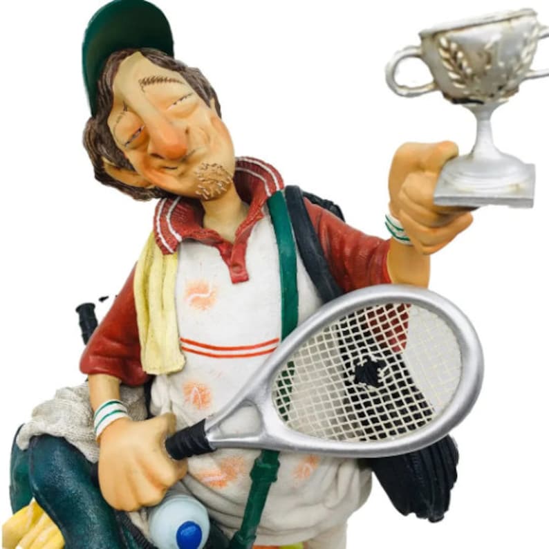 The Old Tennis Player Statue, Tennis Player Figurine Gift, Tennis Decor ...