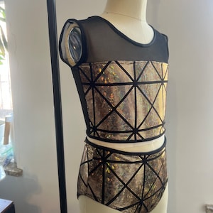Stunning Gold Custom Two-piece Dance Costume - Etsy
