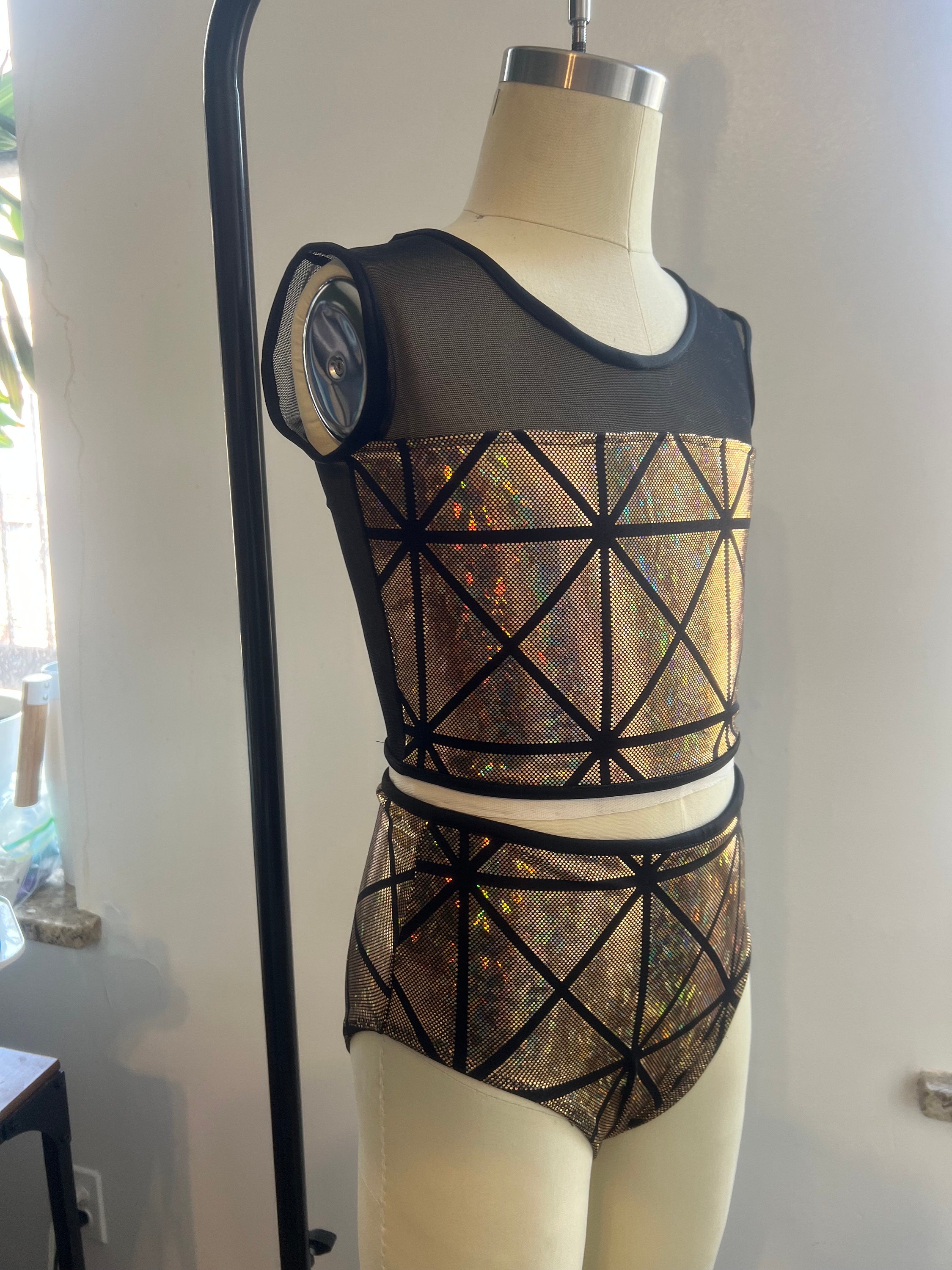 Stunning Gold Custom Two-piece Dance Costume - Etsy