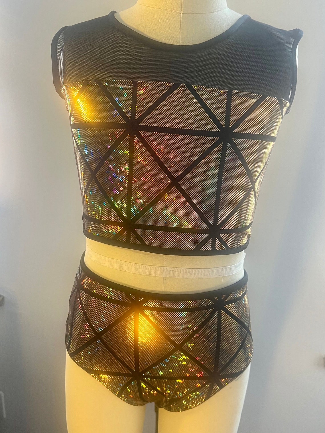 Stunning Gold Custom Two-piece Dance Costume - Etsy