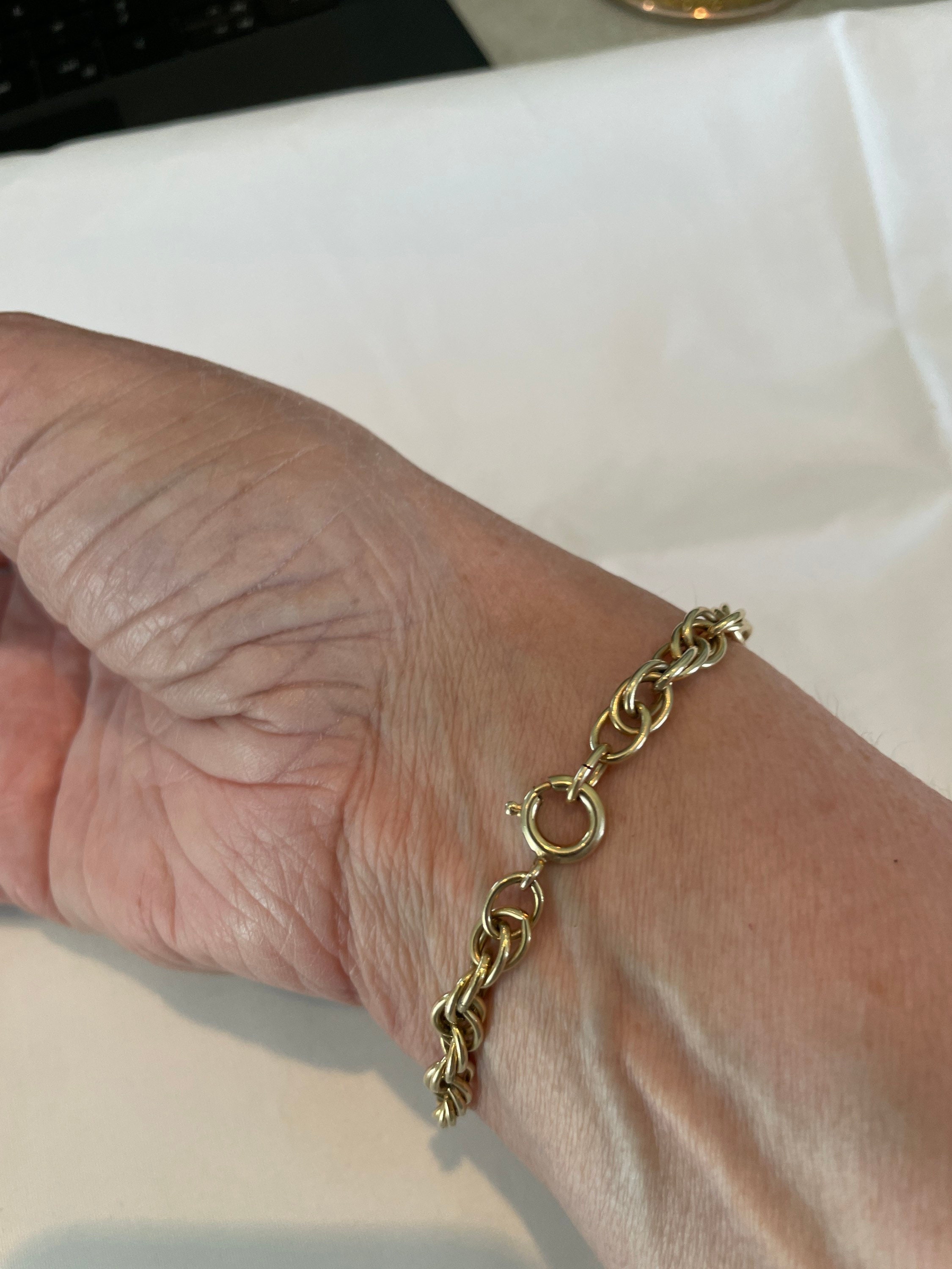 1/20 12kt GF Chain Link Bracelet Vintage Estate 7” Inch Interlocking ...