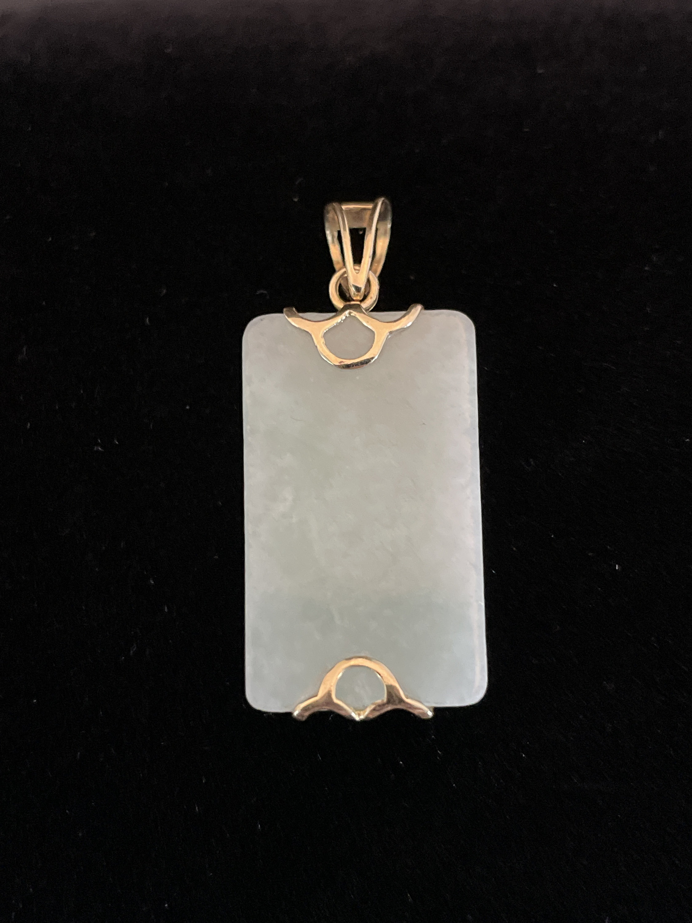 Jade Rectangle 14k Gold Pendant - Etsy
