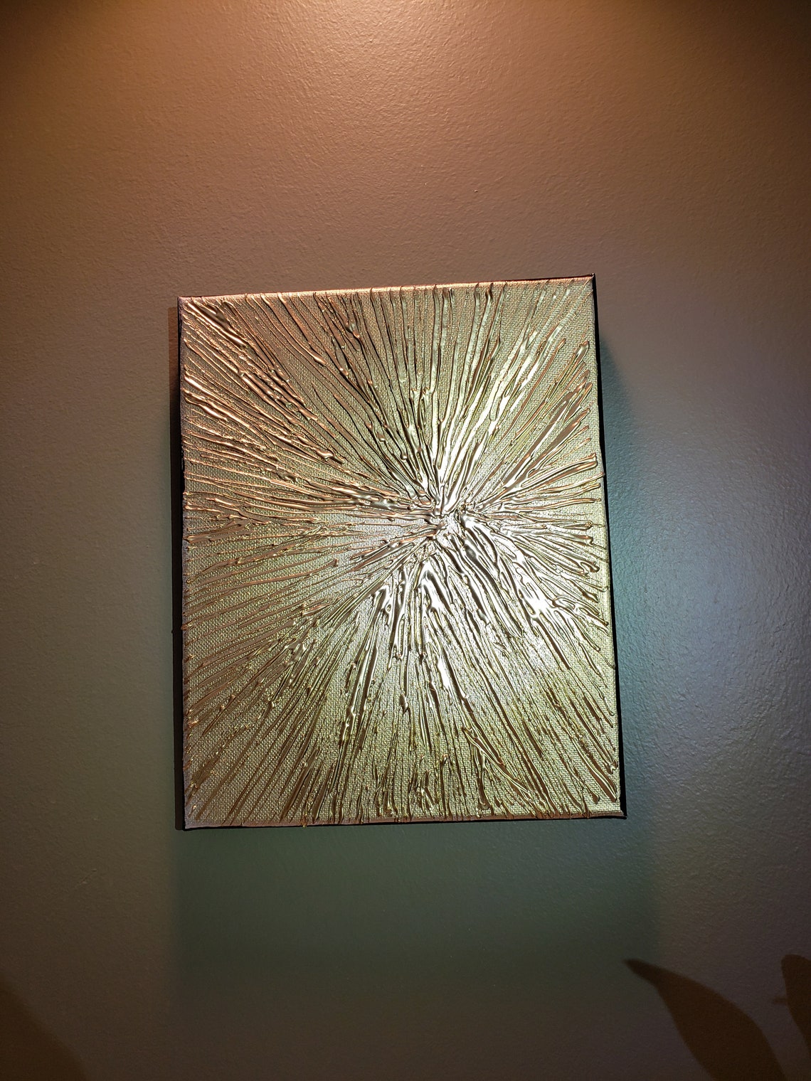 8 X 10 Gold High Gloss Sunburst Textured Art Wall Decor - Etsy