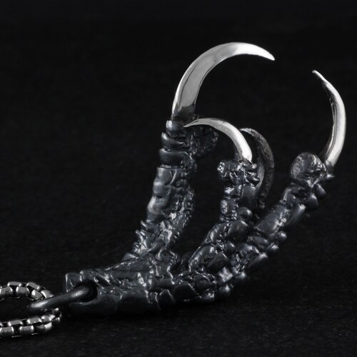 Crow Claw Necklace Bronze Black Crow Claw Pendant Bird - Etsy