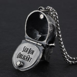 Skull Locket - Sterling Silver Skull Locket - Human Skull Memento Mori ...