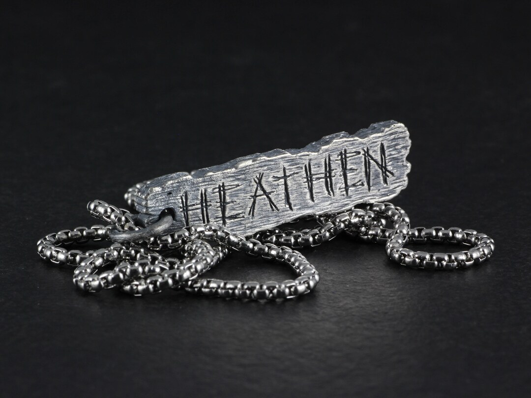 Heathen Pendant - Pillory Board - Sterling Silver Heathen Sign Pendant ...