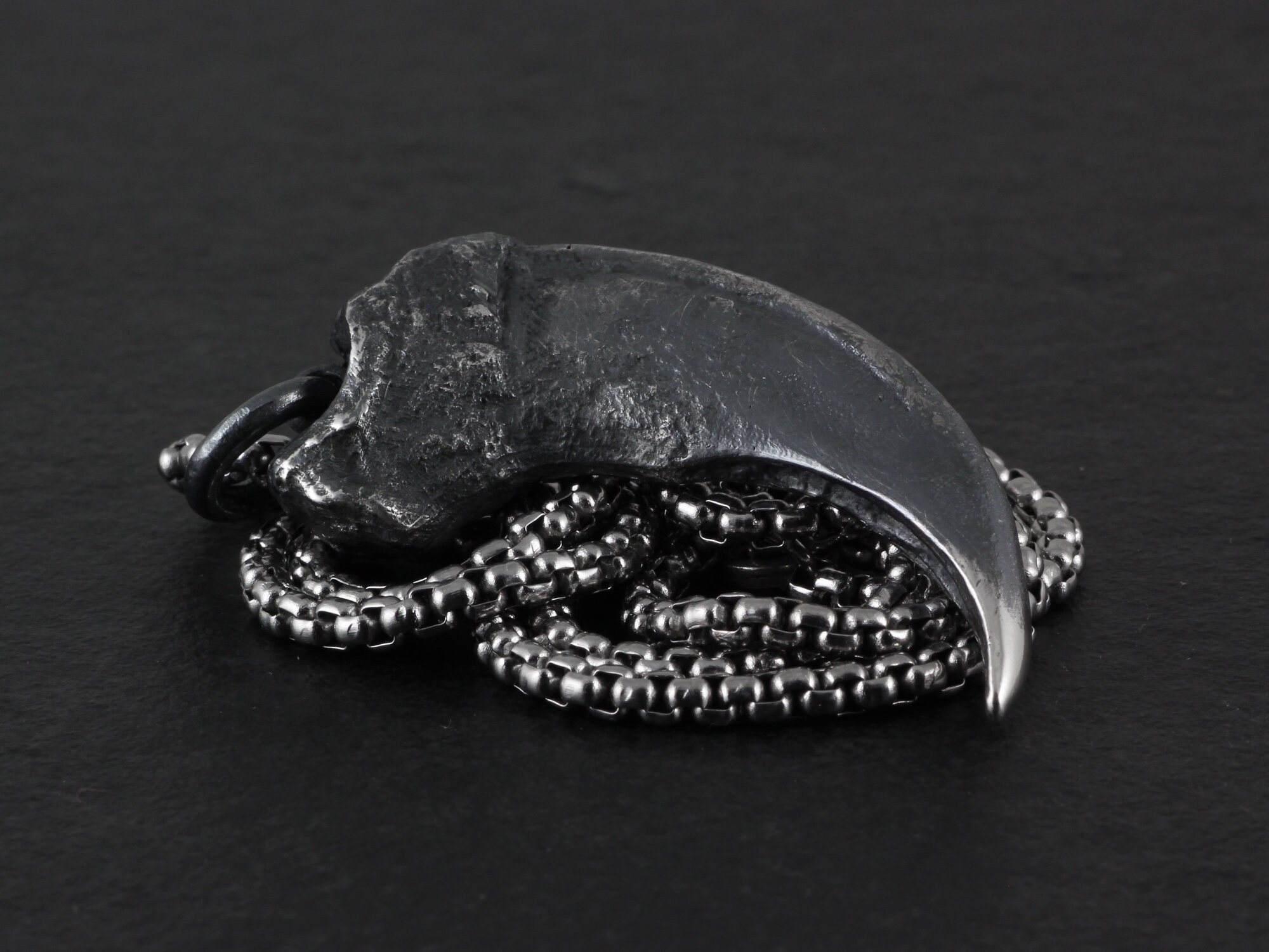 Bear Claw Necklace Sterling Silver Bear Claw Pendant Black - Etsy Canada