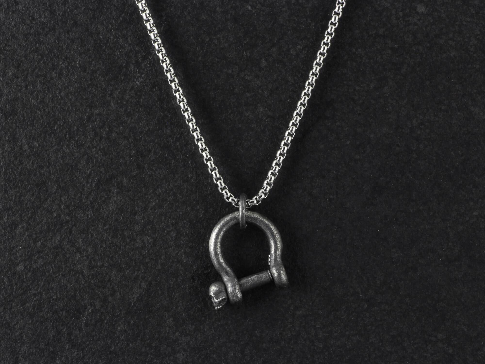 Small Shackle Pendant Sterling Silver Small Shackle Necklace - Etsy