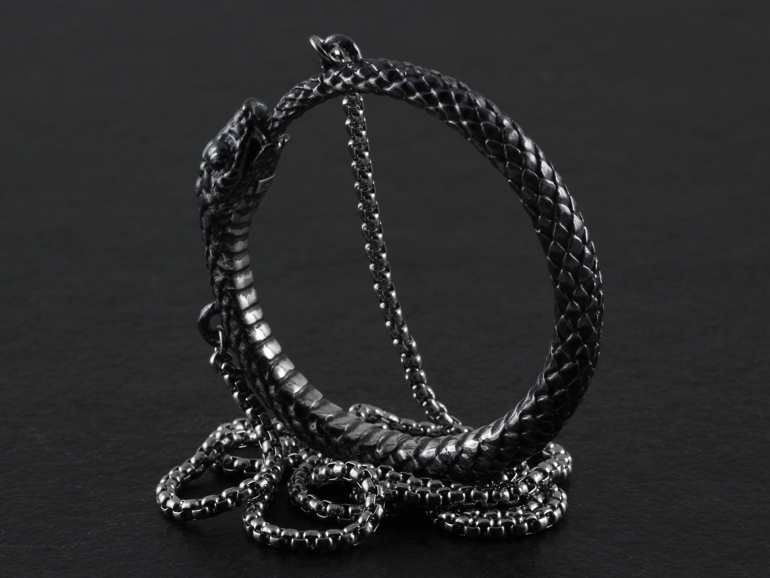 Ouroboros Necklace - Sterling Silver Ouroboros Pendant - Silver Snake ...