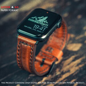 22 Mm Handmade Leather Watch Strap PDF Pattern, A4 Letter Pattern ...