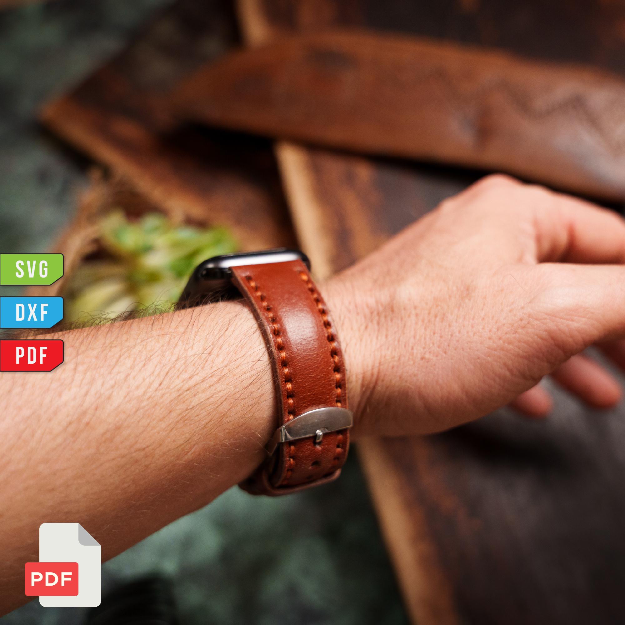 Leather Apple Watch Band Pattern PDF | 22mm Padded Strap Template (SVG ...