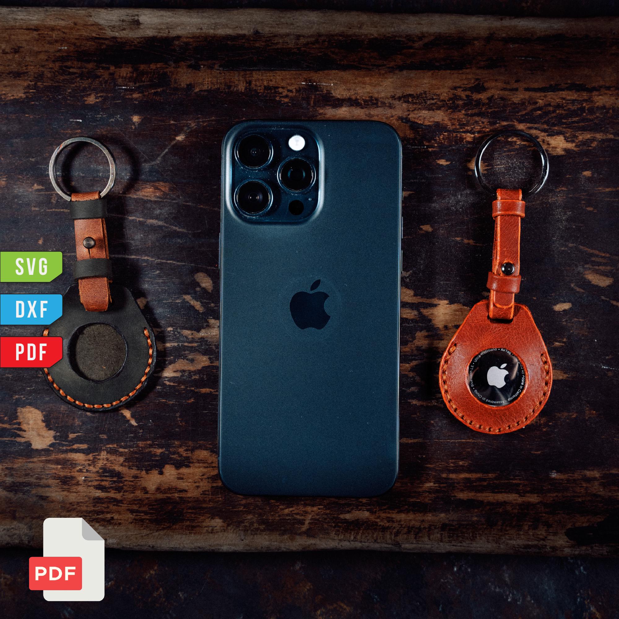 Leather AirTag Case Pattern PDF & SVG | DIY Keychain Template for Laser ...