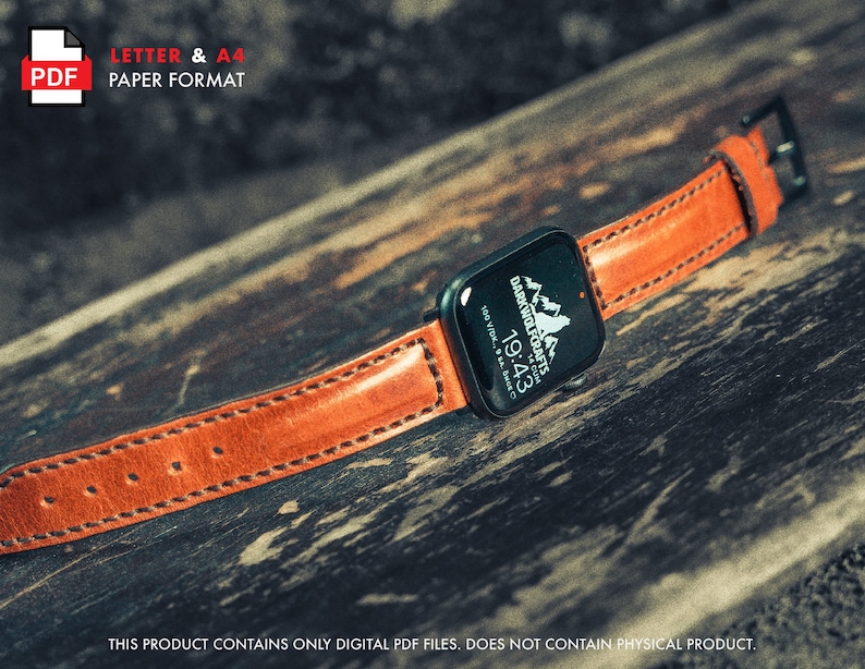 22 Mm Handmade Leather Watch Strap PDF Pattern, A4 Letter Pattern ...