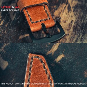 22 Mm Handmade Leather Watch Strap PDF Pattern, A4 Letter Pattern ...