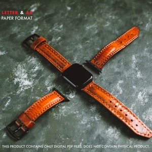 22 Mm Handmade Leather Watch Strap PDF Pattern, A4 Letter Pattern ...