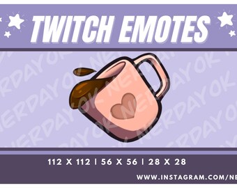 Coffee Cup Emotes for Twitch, Discord, Youtube. Coffee Themed Streams ...