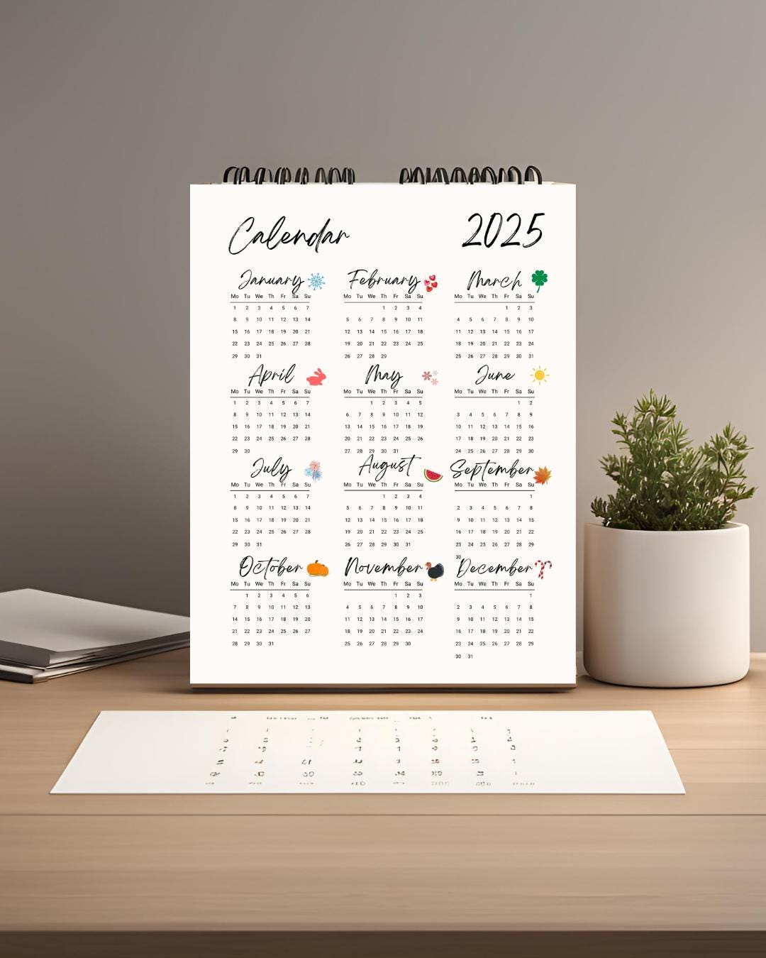 Digital and Printable 2025 Calendar (13 Pages Included) - Etsy