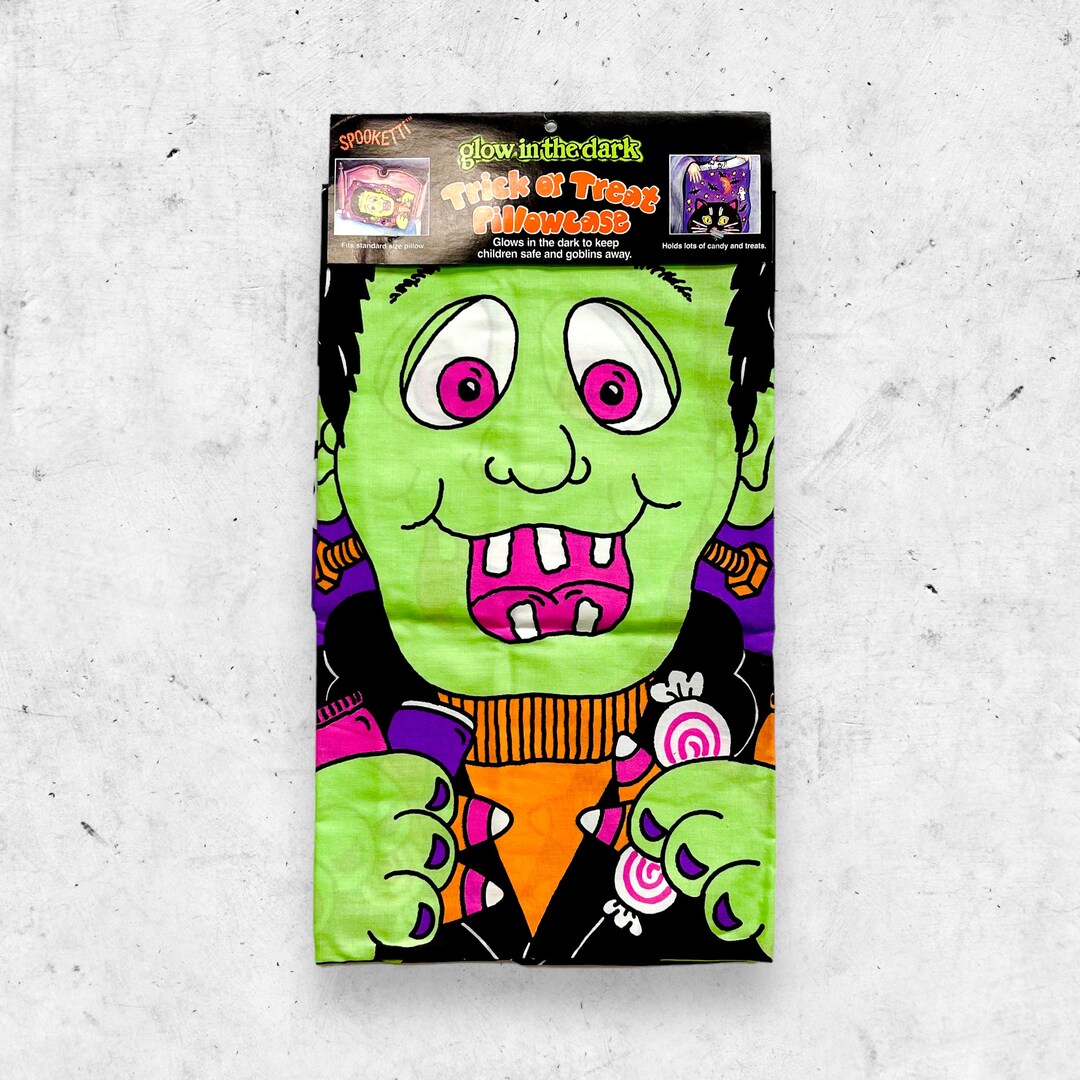 Vintage NOS 90s Spooketti Trick or Treat Pillowcase Glow in - Etsy