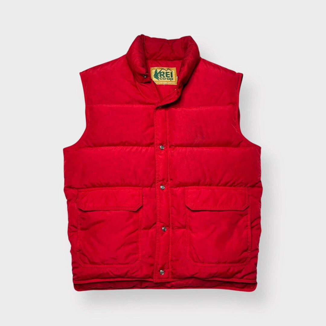Vintage 70s REI Co-op Goose Down Puffer Vest Jacket, Quilted, Zip Snap ...