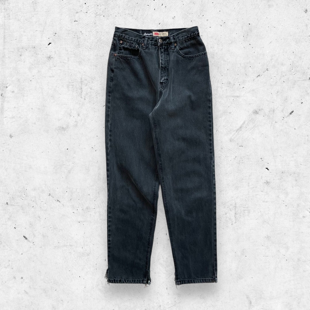 Vintage 80s 90s Ellemenno Black Jeans, High Rise Tapered Mom, 7 26 ...