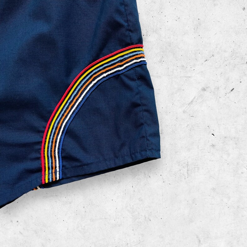 Vintage 60s 70s Rainbow Swim Trunks Shorts, Lined Drawstring Waist, 3 ...