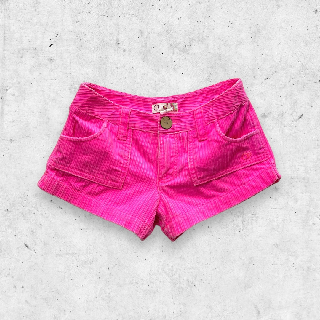 Vintage Y2K OP Low Rise Corduroy Neon Pink Shorts, Daisy Dukes Booty ...