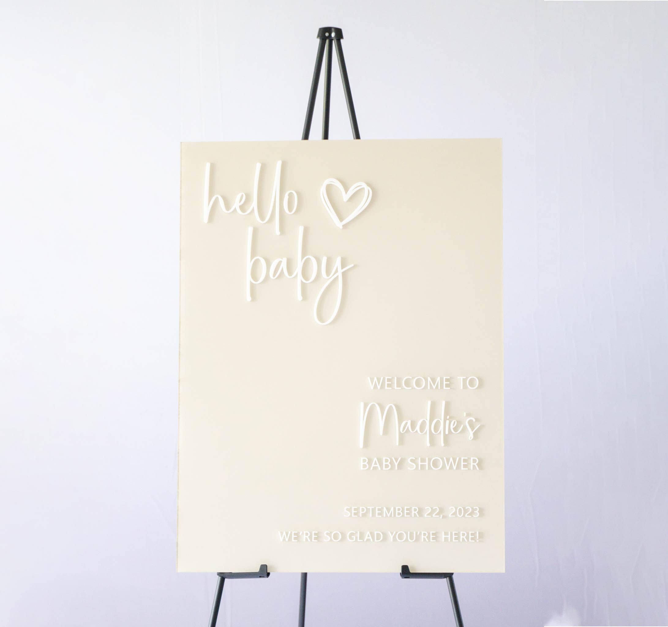 Hello Baby | Baby Shower | Baby Shower Sign | Acrylic Baby Shower Sign ...