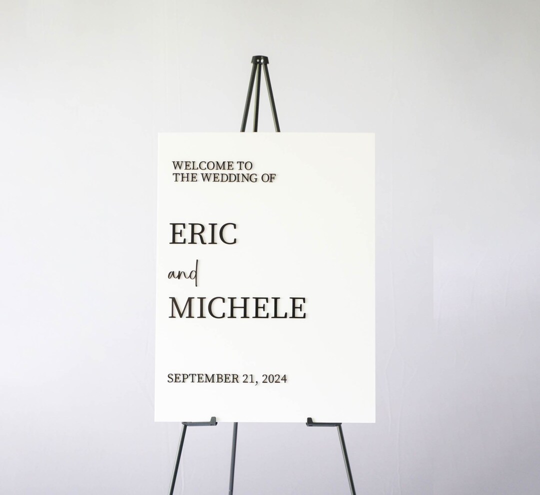 Modern Acrylic Wedding Welcome Sign | 3D Lettering - Etsy