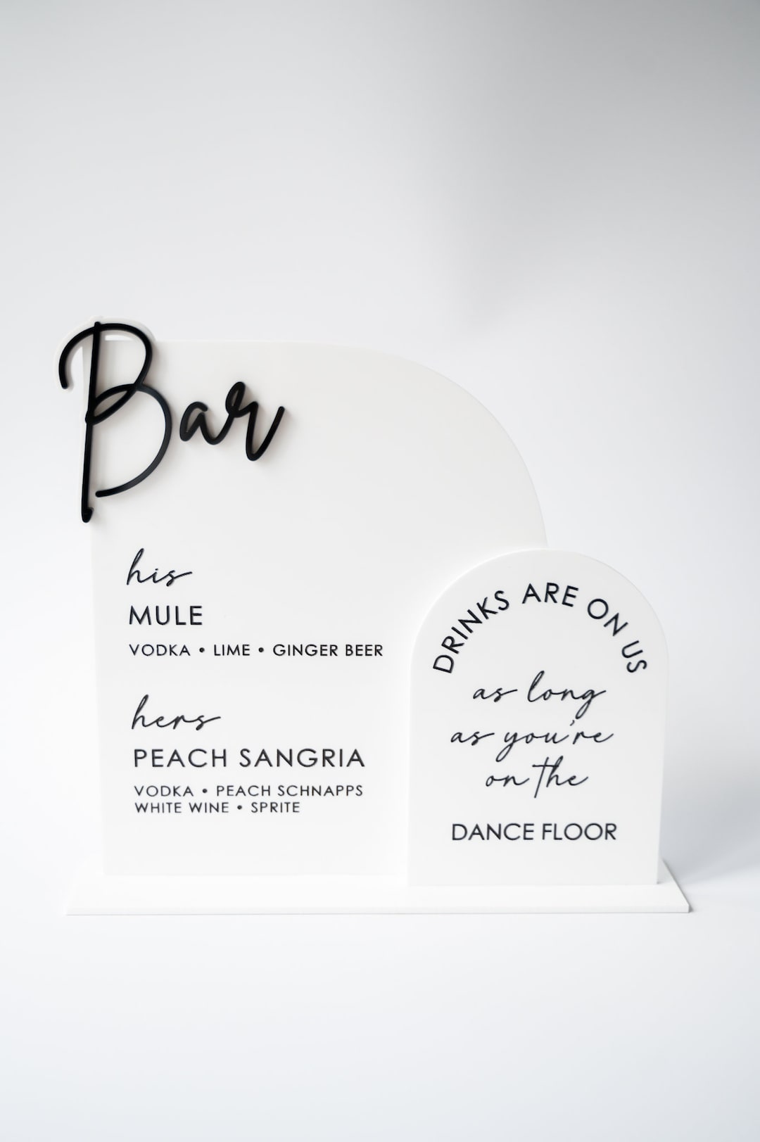 Double Arched Bar Sign, Personalized Drinks, Personalized Wedding ...