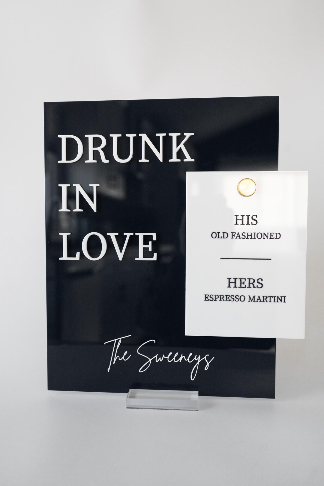 Personalized Acrylic Wedding Drink Sign, Custom Bar Menu - Etsy