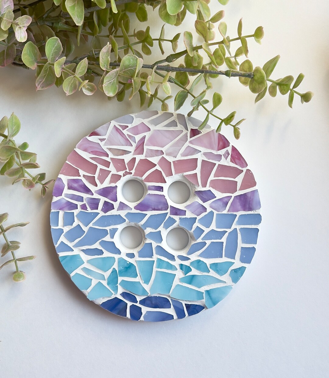 Sewing Button Mosaic Wall Hanging Ombré Seamstress Home Decor Craft ...