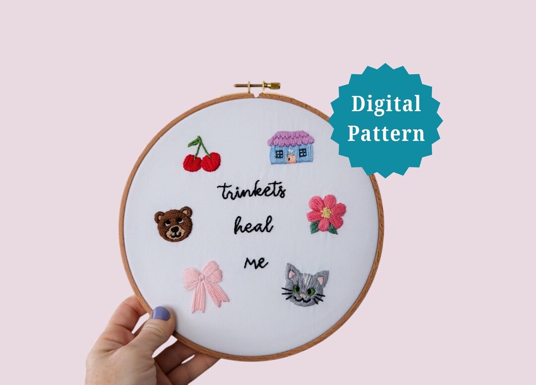 PDF Digital Download Embroidery Pattern DIY Trinkets Cottagecore Style for Hand Sewing ...