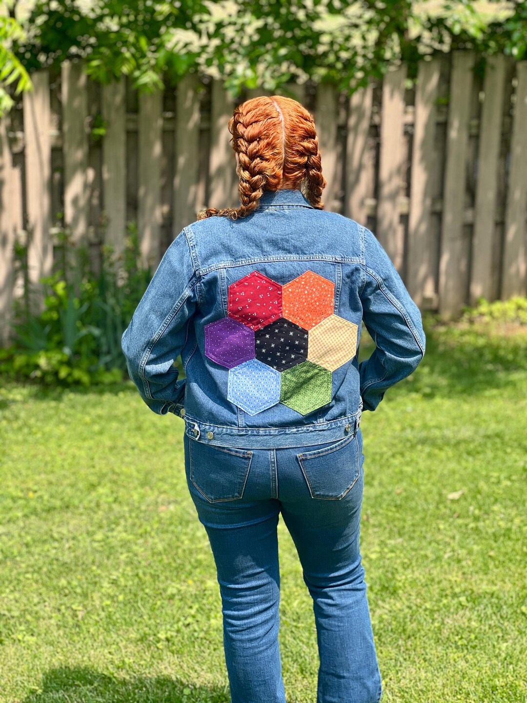 Rainbow Quilted Denim Jacket Size Medium Women’s Coat | LGBTQ Pride ...